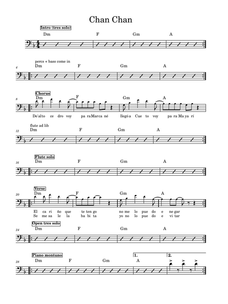 Chan Chan Revised-Trombone | PDF