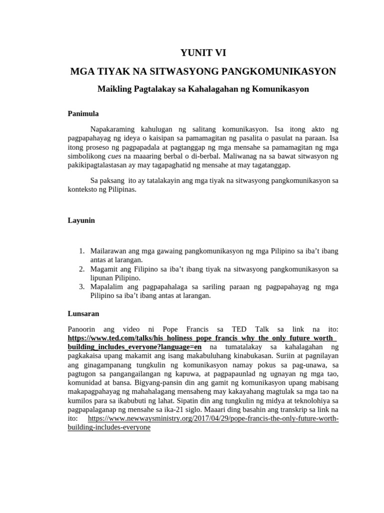 Yunit 6 | PDF