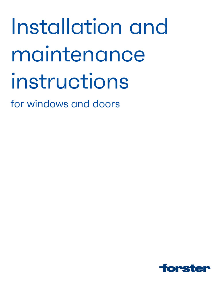 Installation and Maintenance Instructions EN | PDF | Door | Bearing ...