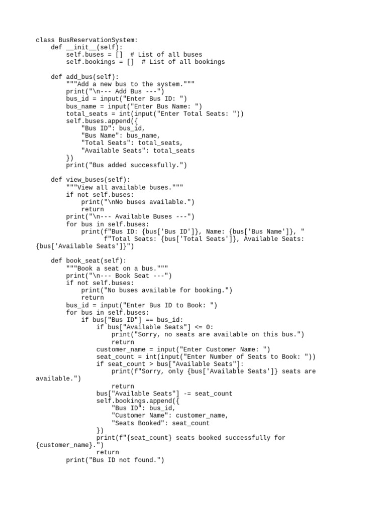 Bus reservation | PDF | Bus | Menu (Computing)