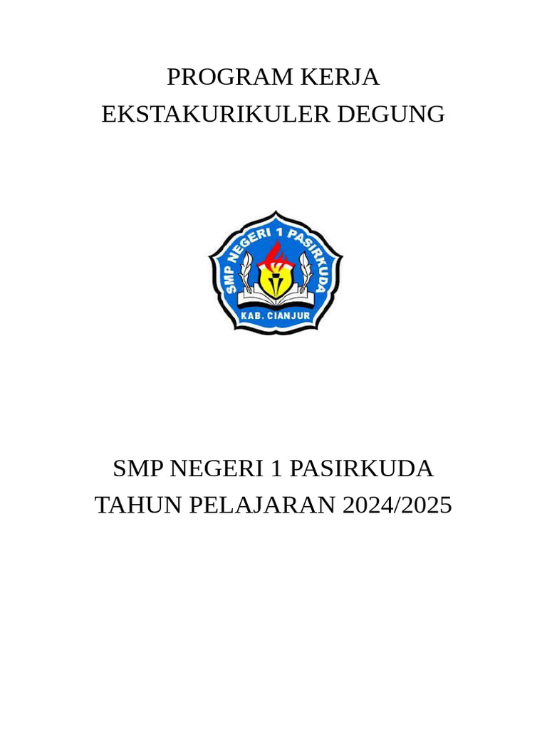 Contoh Program Kerja Ekstrakurikuler | PDF