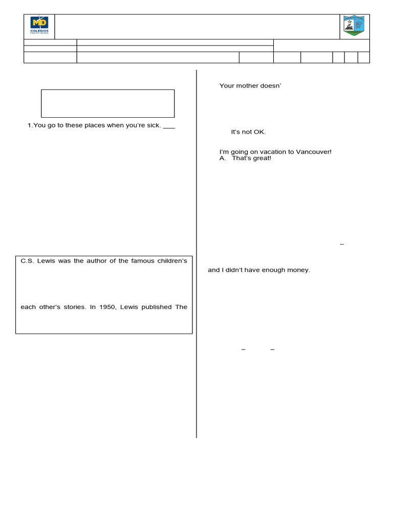 10° Ev. Final | PDF | The Chronicles Of Narnia | Fantasy