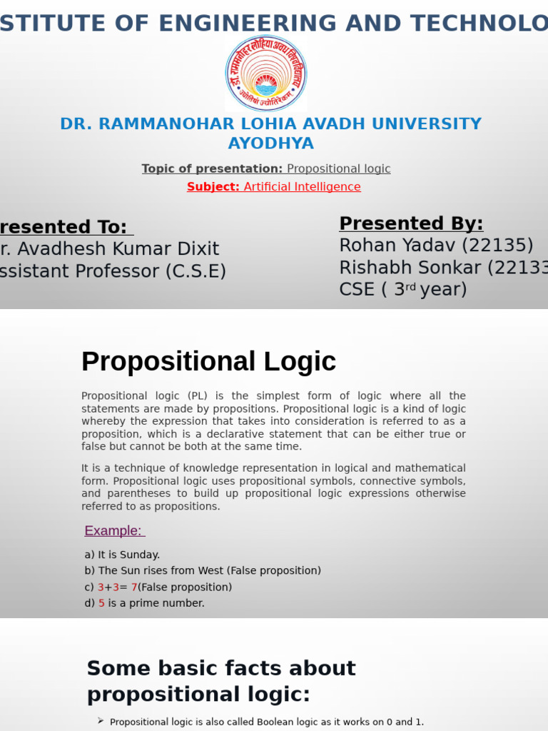 AI Presentation Vs | PDF | Proposition | Logic