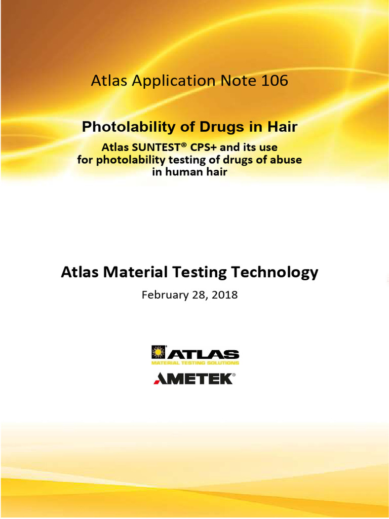 Atlas AN 106 Suntest CPS Drugs in Hair 2018 02 28 | PDF | Ultraviolet ...