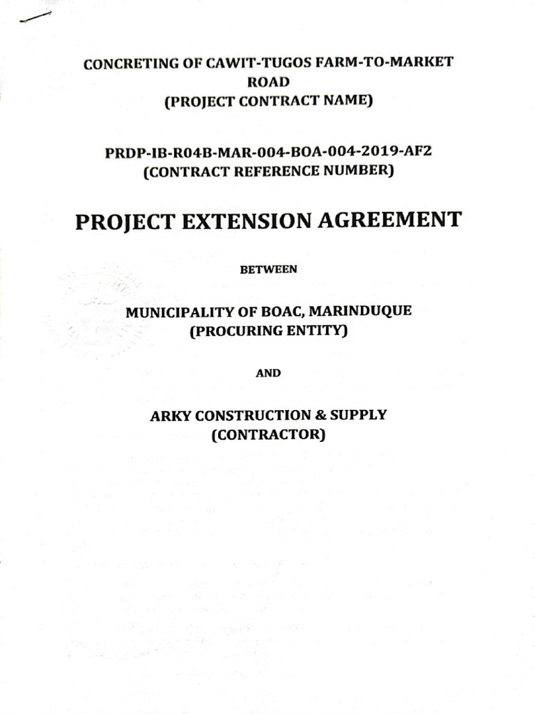 Project Extension Agreement | PDF