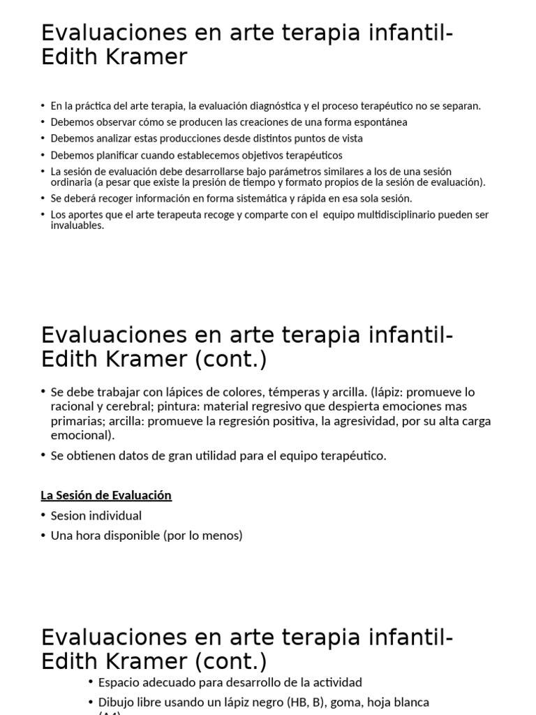 Evaluacion Arte Terapia Infantil de Edith Kramer | PDF | Lápiz | Las emociones