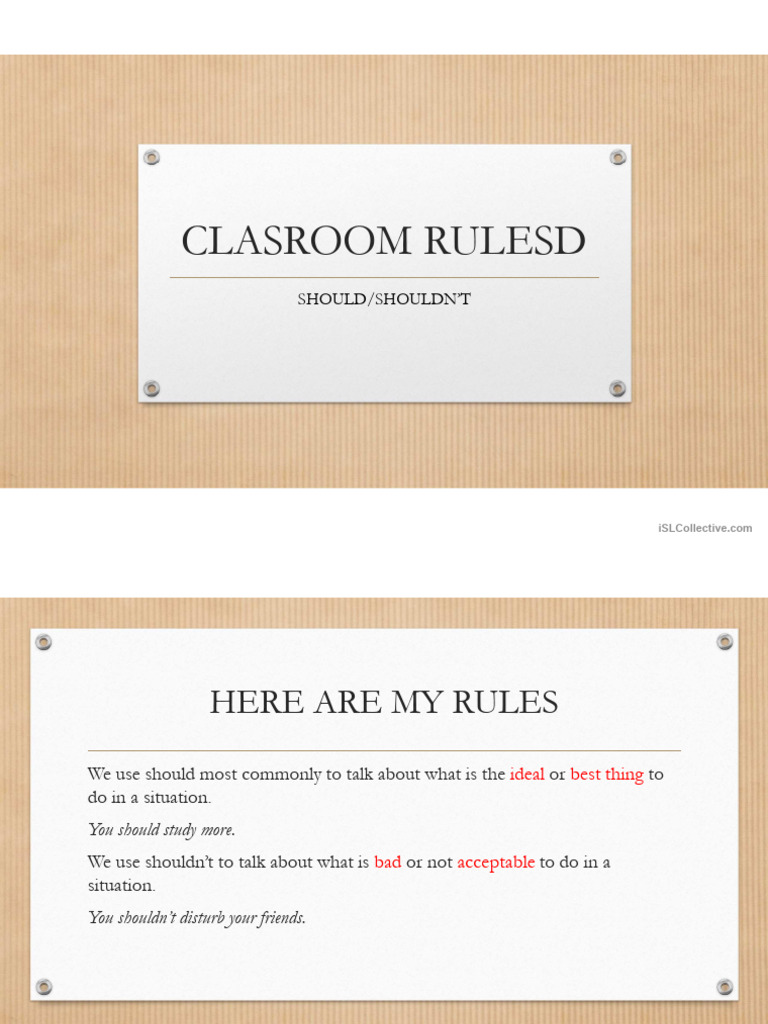 Classroom Should/Shouldn't Rules | PDF | Social Psychology