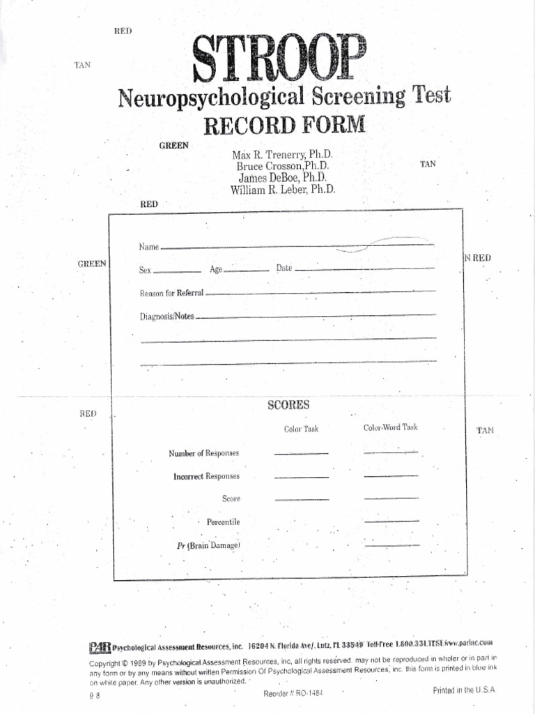 SNST Record Form | PDF