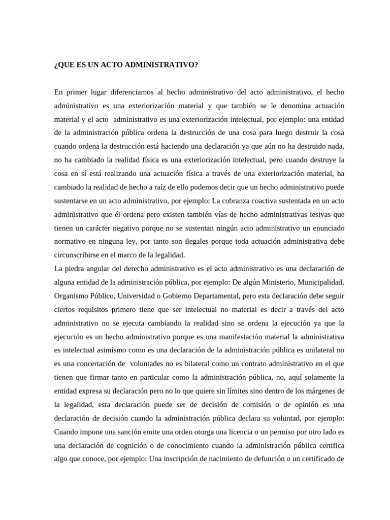 Que Es Un Acto Administrativo | PDF | Regulación | Gobierno