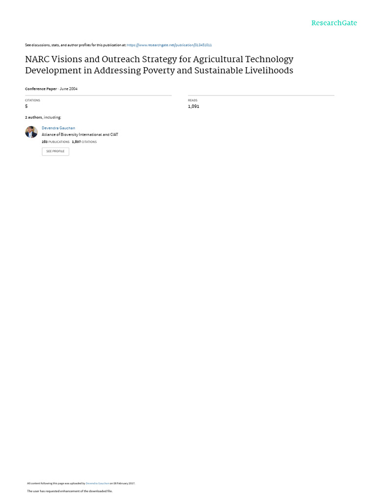 Gauchan NARC Vision Strategy 2004 | PDF | Science & Mathematics