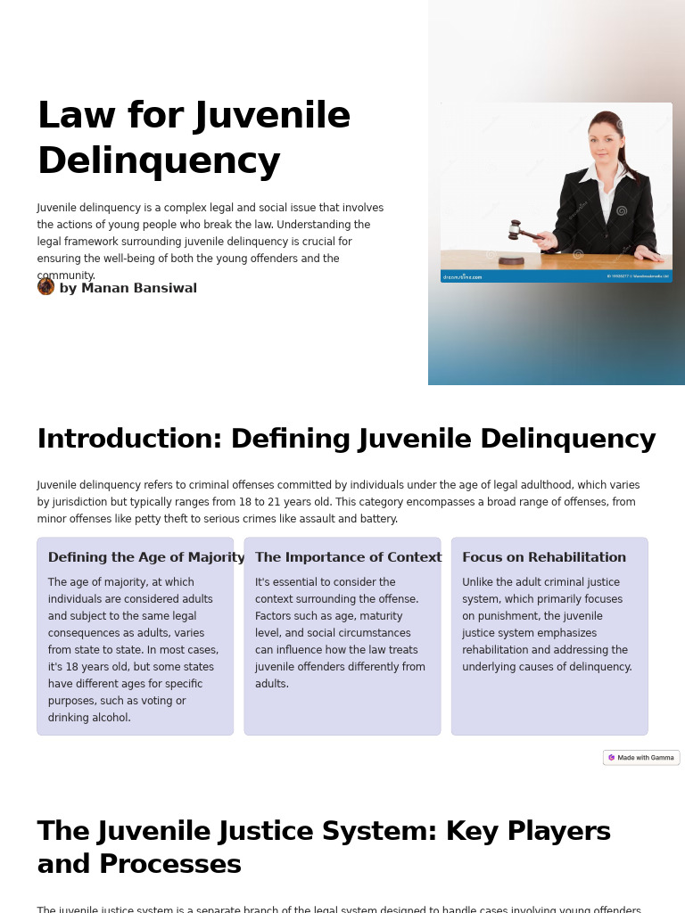 Law For Juvenile Delinquency | PDF | Juvenile Delinquency | Juvenile Court