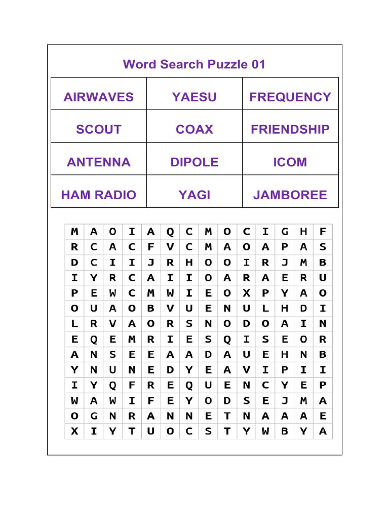 Word Search Puzzles: Tech & Radio Terms | PDF