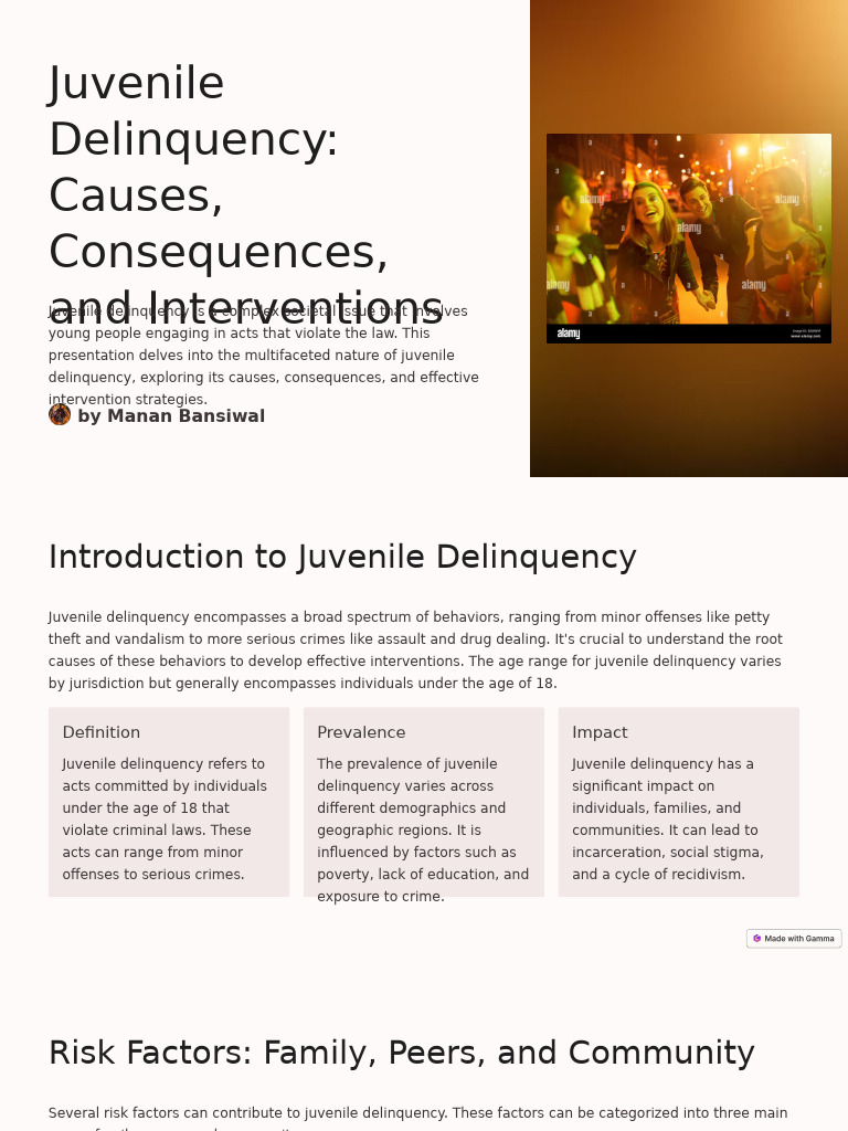 Juvenile Delinquency Causes Consequences and Interventions | PDF | Juvenile Delinquency | Crimes