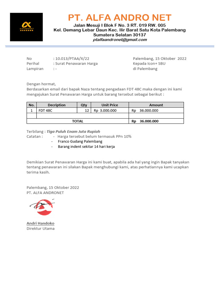 Penawaran FDT 48C 151 | PDF
