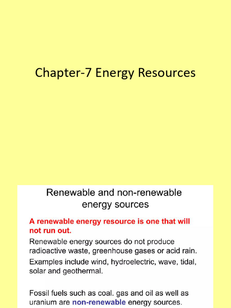 Chapter-7 Energy Resources PDF | PDF | Fuels | Energy Development
