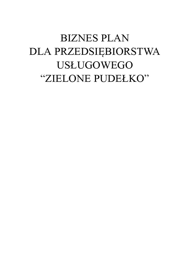 Biznes Plan | PDF