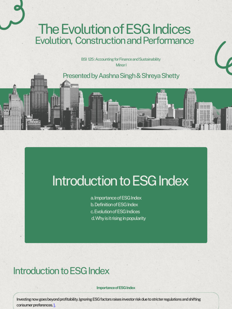 Green Indexes | PDF | Stock Market Index | Investing