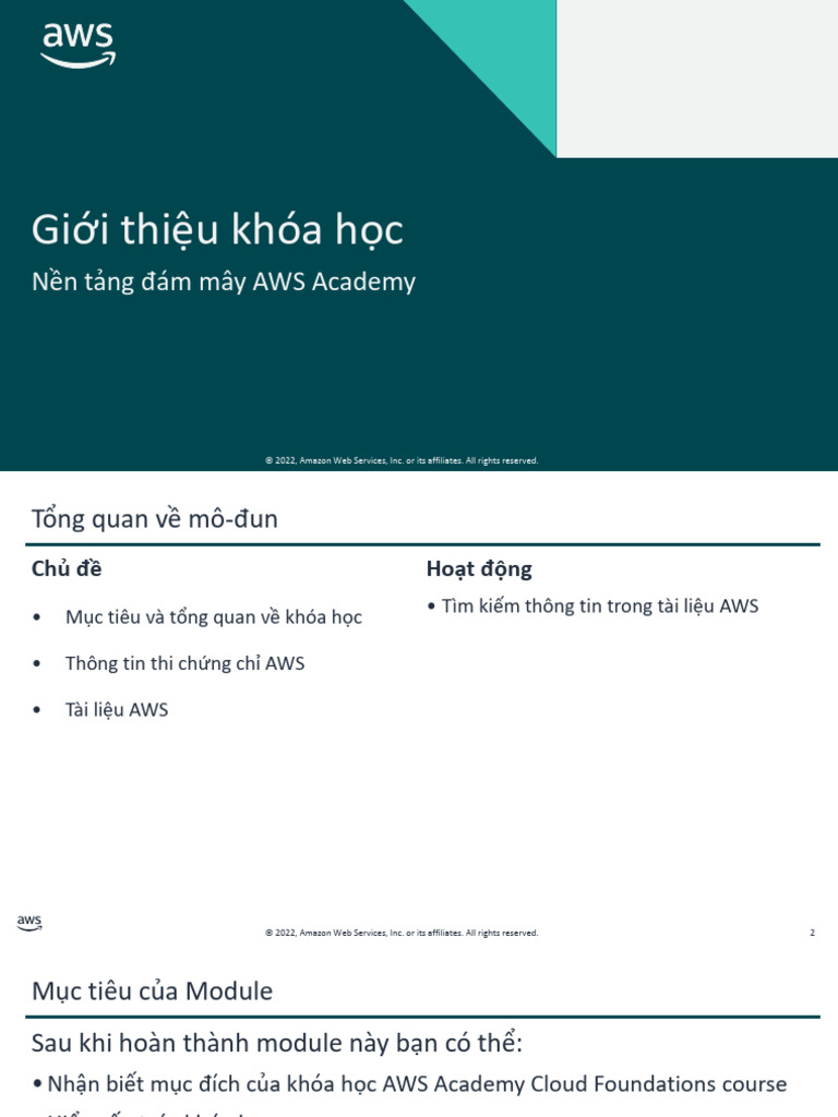 AcademyCloudFoundations Module 00 Vietnamese | PDF