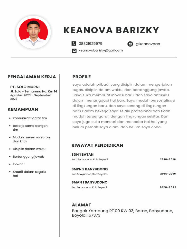 Professional Minimalist CV Resume | PDF