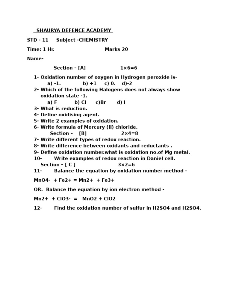 Redox Reaction | PDF | Science & Mathematics