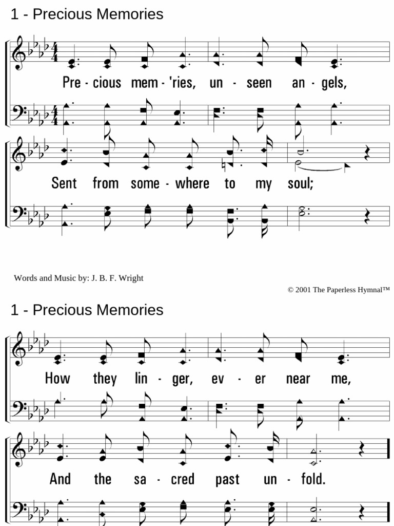 Precious Memories Hymn Lyrics | PDF | Art