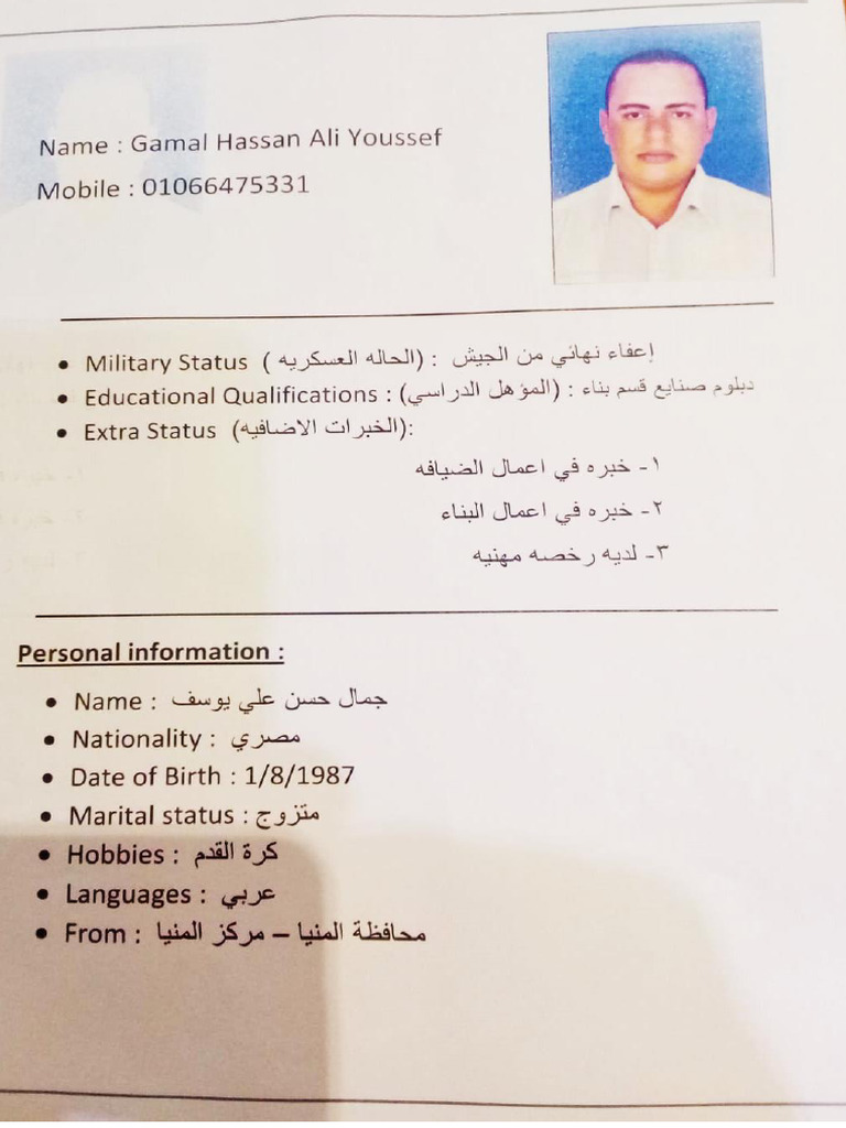 CV Gamal Hassan Ali Tech | PDF