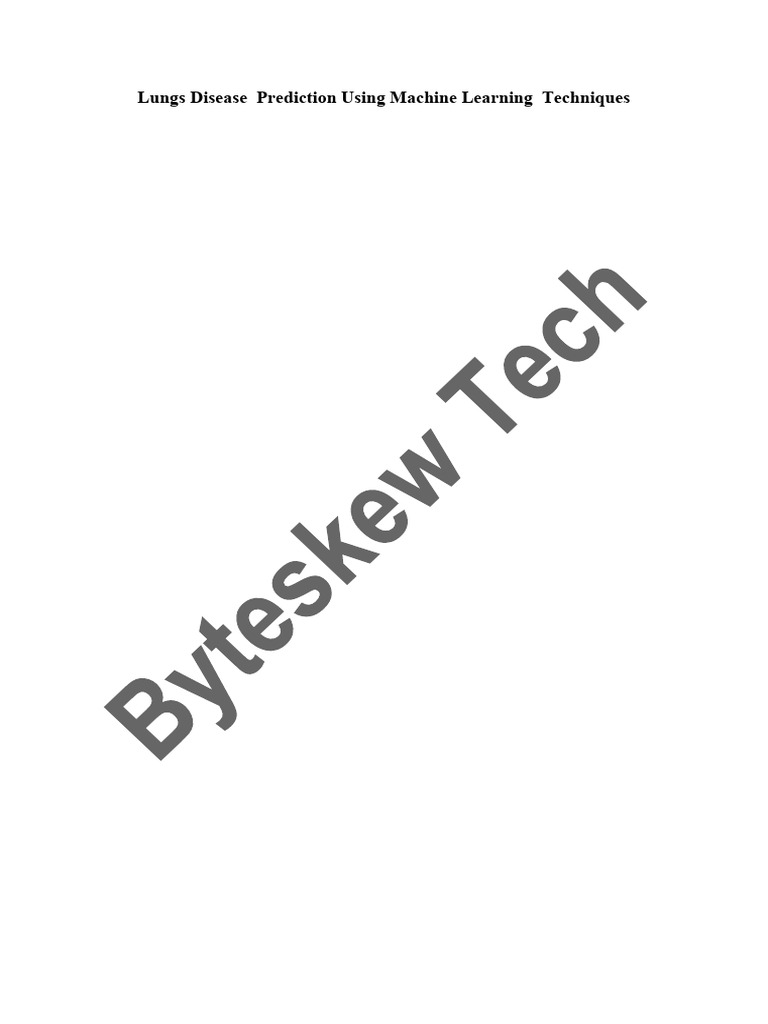 Lungs Disease Prediction Using Machine Learning Techniques | PDF ...