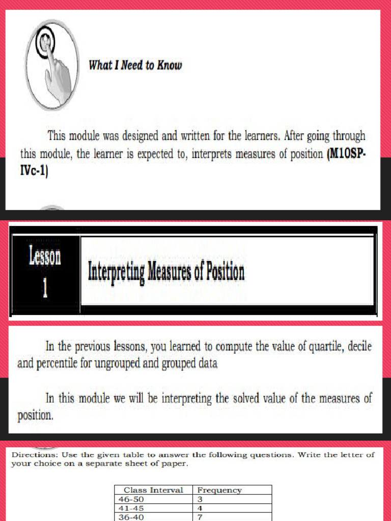 Measures of Position Week 4 | PDF
