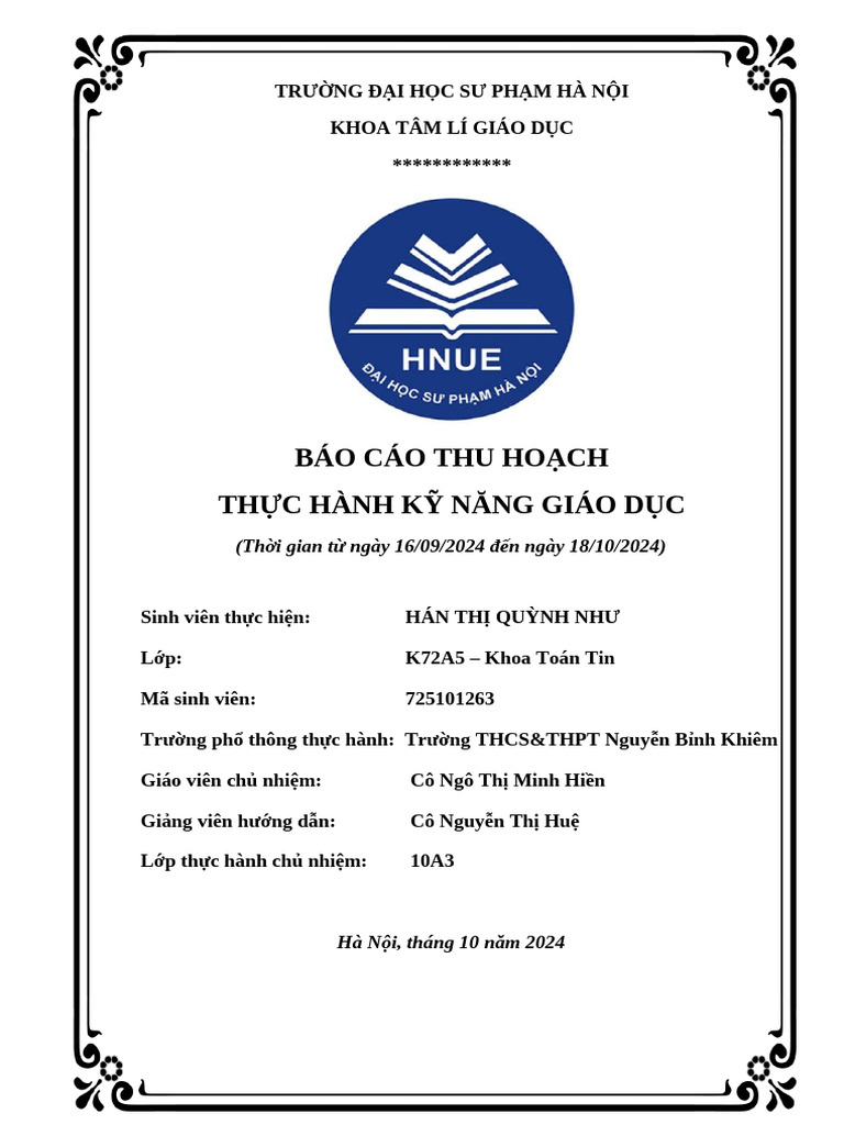 Báo Cáo TH C Hành KNGD | PDF