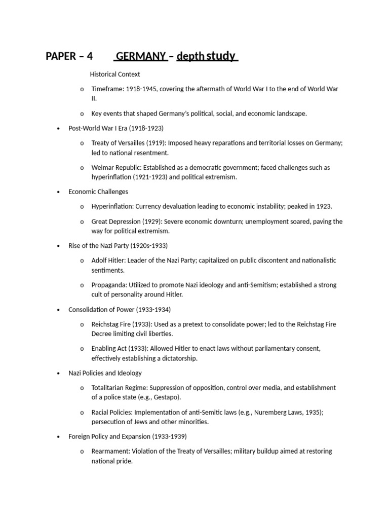 Germany 1918-1945: Political Turmoil & Nazi Rise | PDF | Weimar ...