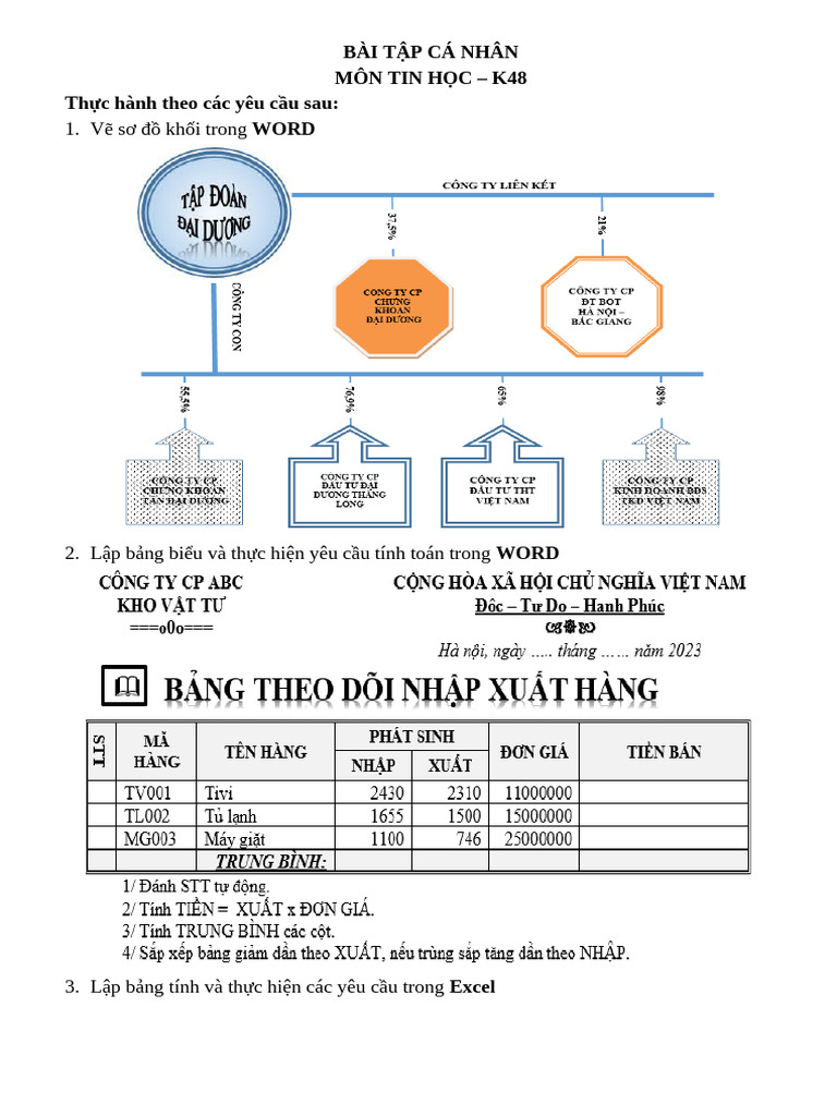 BAI TAP KIEM TRA Cuoi Ky K48 - Dơt 2 | PDF