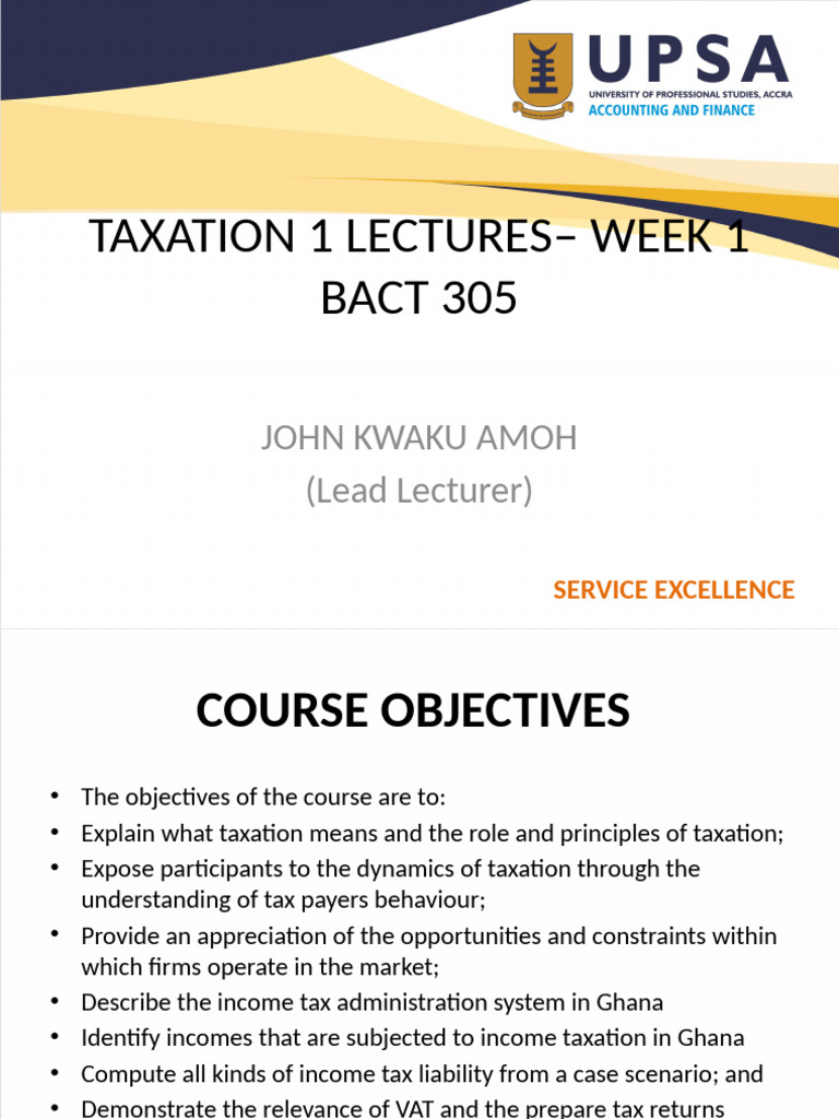 Lecture One - General Overview of Taxation | PDF | Taxes | Value Added Tax