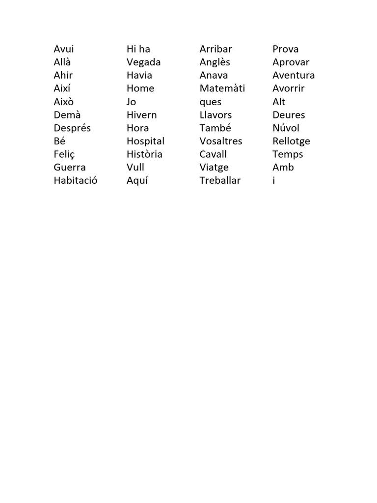 Paraules Català | PDF