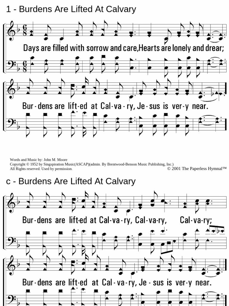 Burdens Are Lifted at Calvary | PDF | Art