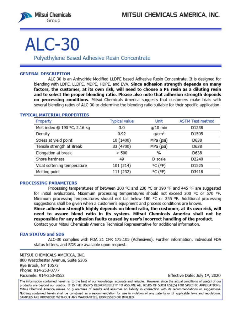 ADMER ALC-30 | PDF | Strength Of Materials | Materials