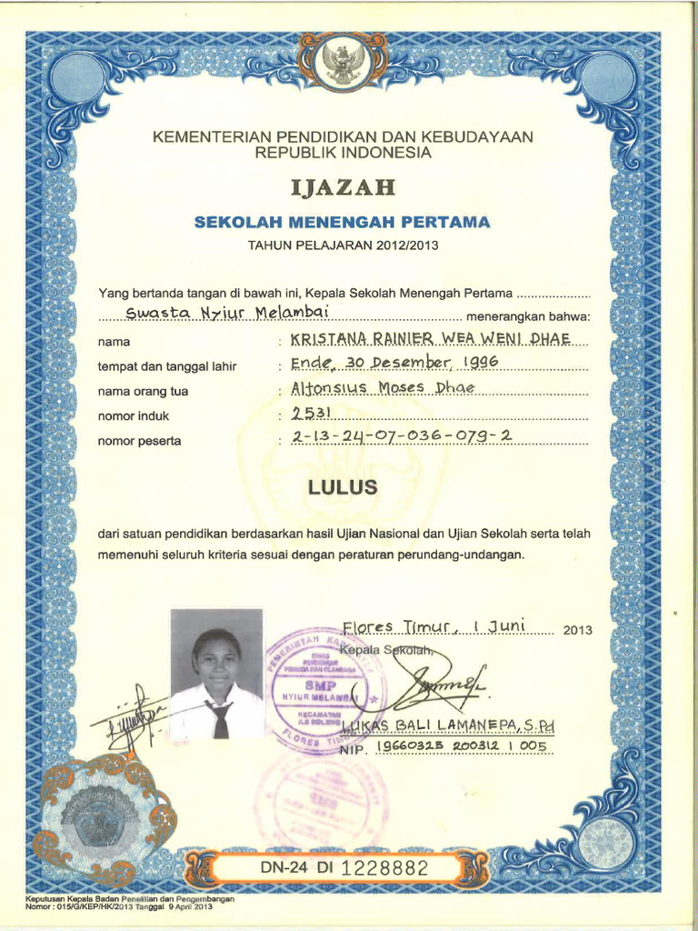 Ijazah SMP | PDF