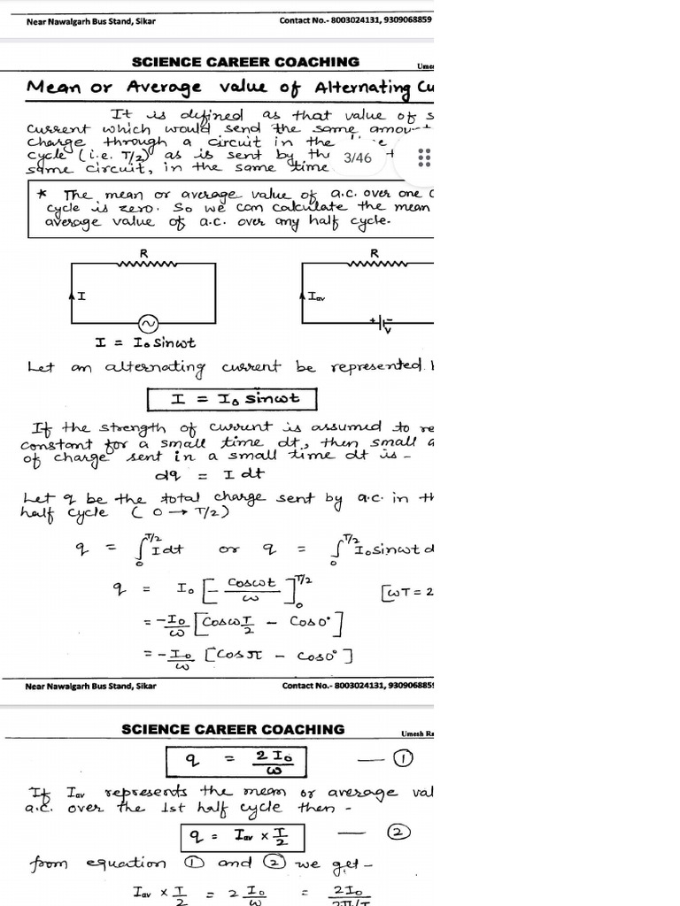 Urmesh Rajoria Notes Class 12 Alternating Current 3 | PDF