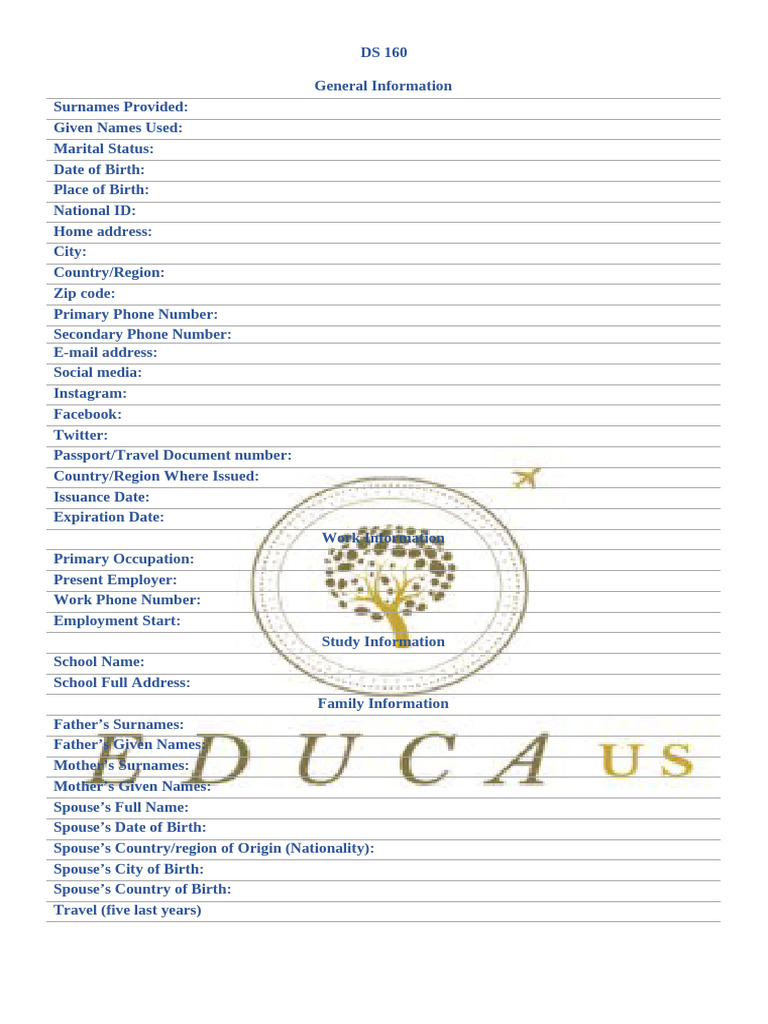 DS 160 | PDF | Wellness