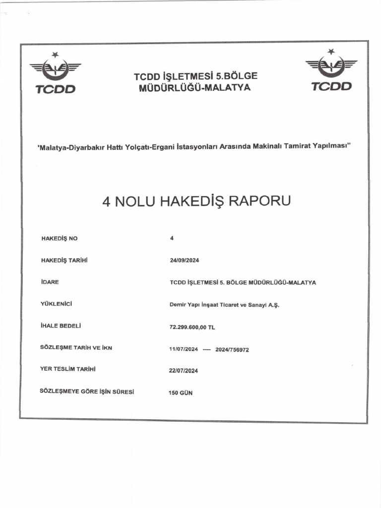 Yüklenici İle Yapılan Son Hakediş (İş Devam Ediyor) | PDF