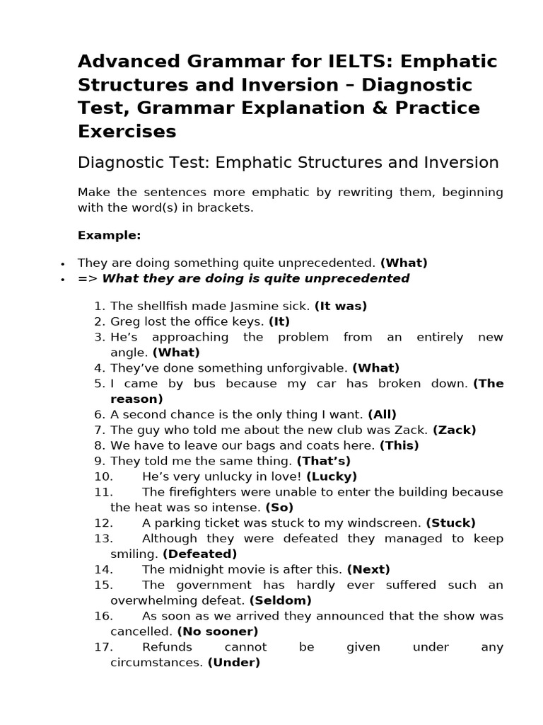 Advanced Grammar For IELTS | PDF | Clause | Subject (Grammar)
