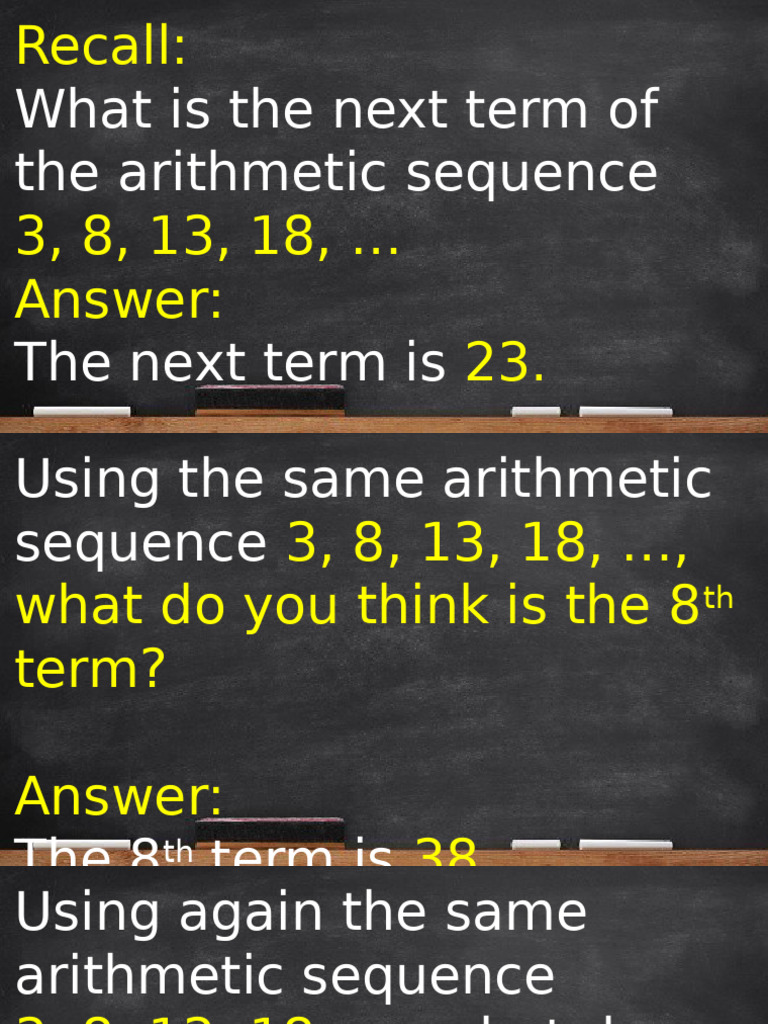 Q1 LESSON 3 Arithmetic Sequence Formula | PDF | Mean | Mathematical Objects