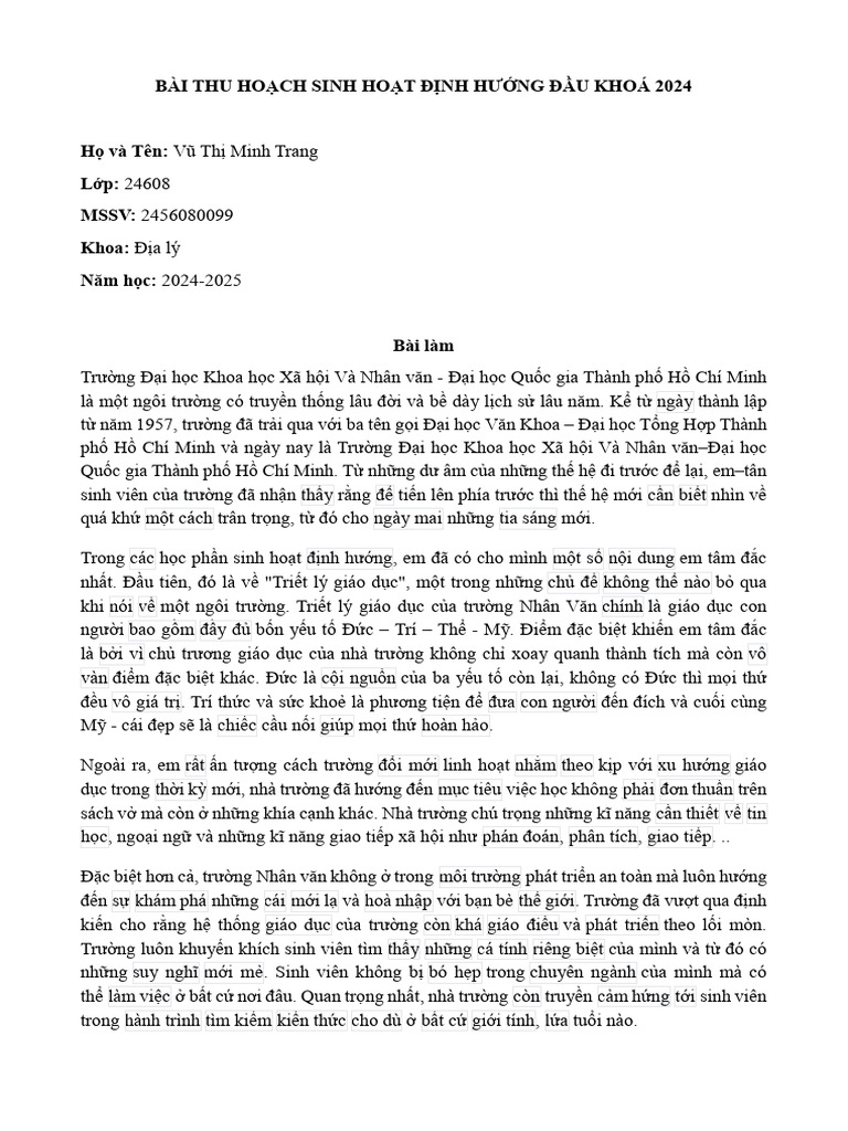 Bai Thu Hoach SHDH | PDF