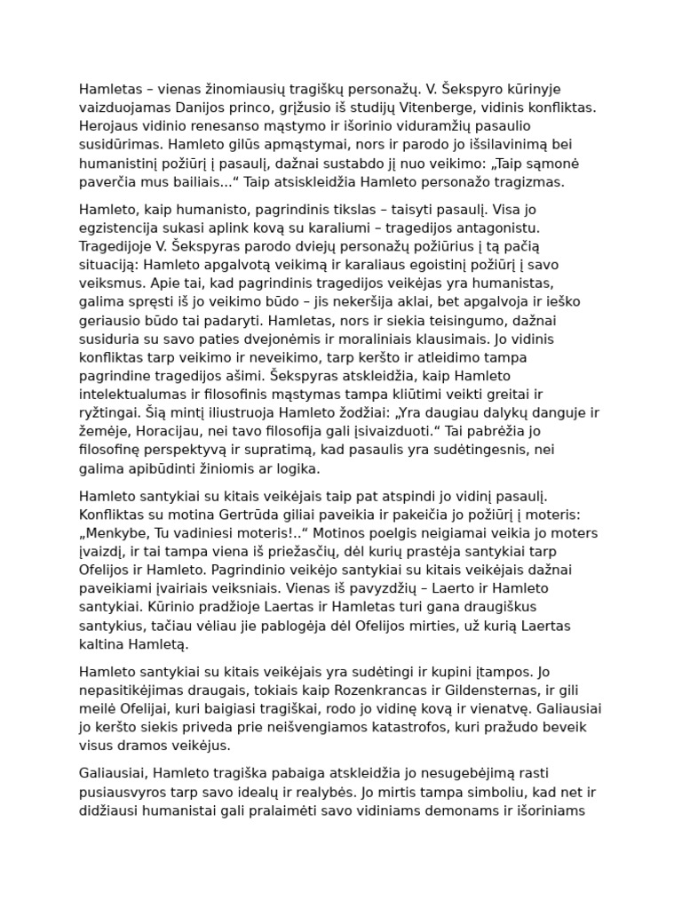 Hamleto Paveikslas | PDF