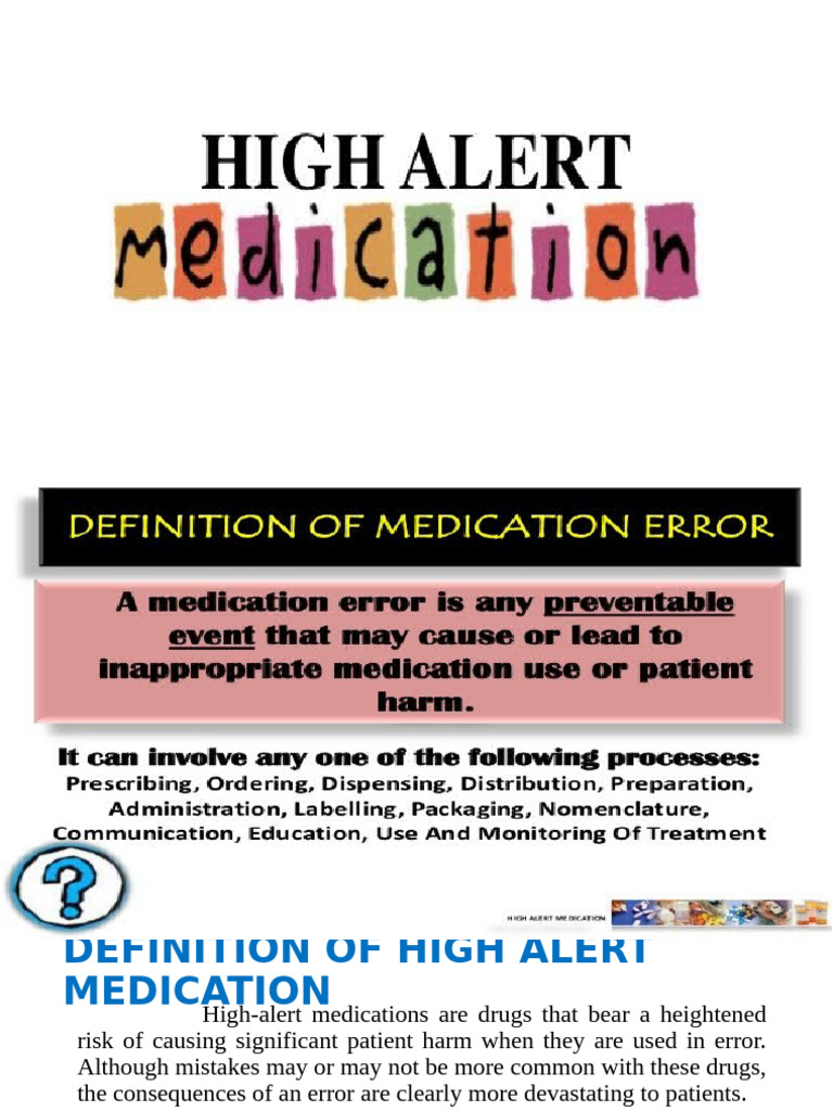High Alert Medication | PDF