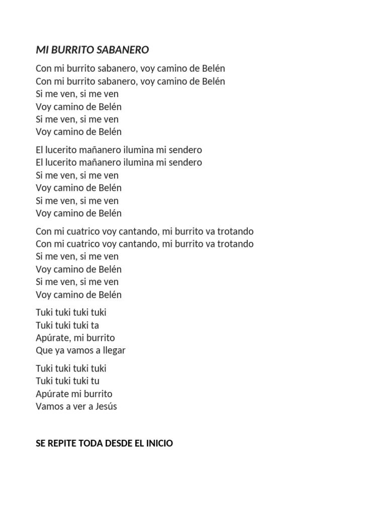 Mi Burrito Sabanero | PDF | Bienestar