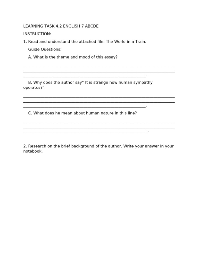 Learning Task 4 - 2 English 7 | PDF | Career & Growth | Language Arts & Discipline