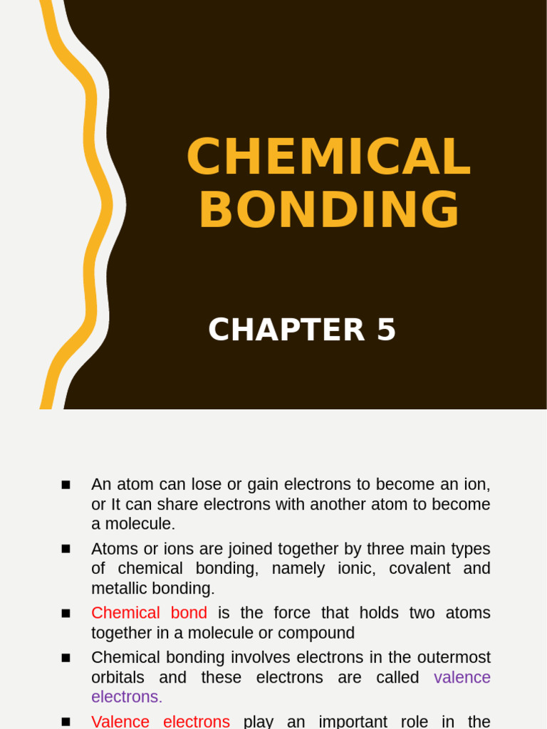 Chapter 5 Chemical Bonding | PDF | Chemical Bond | Covalent Bond