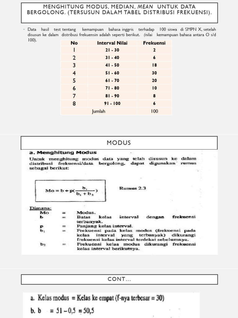 Modus, Median, Mean | PDF