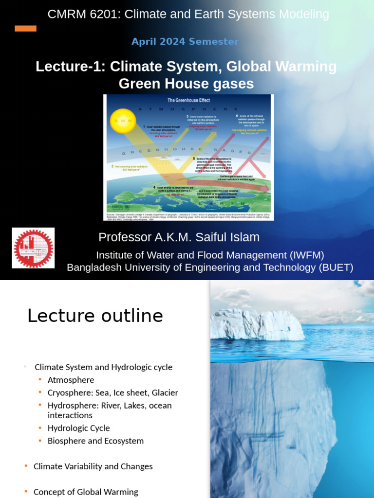Lecture-1 Climate-ESM 2024 | PDF | Greenhouse Gas | Climate
