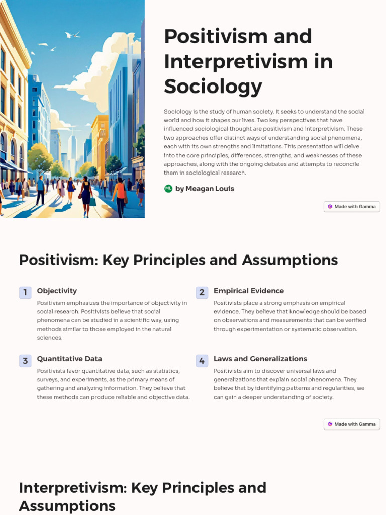 Positivism and Interpretivism in Sociology | PDF | Positivism | Sociology